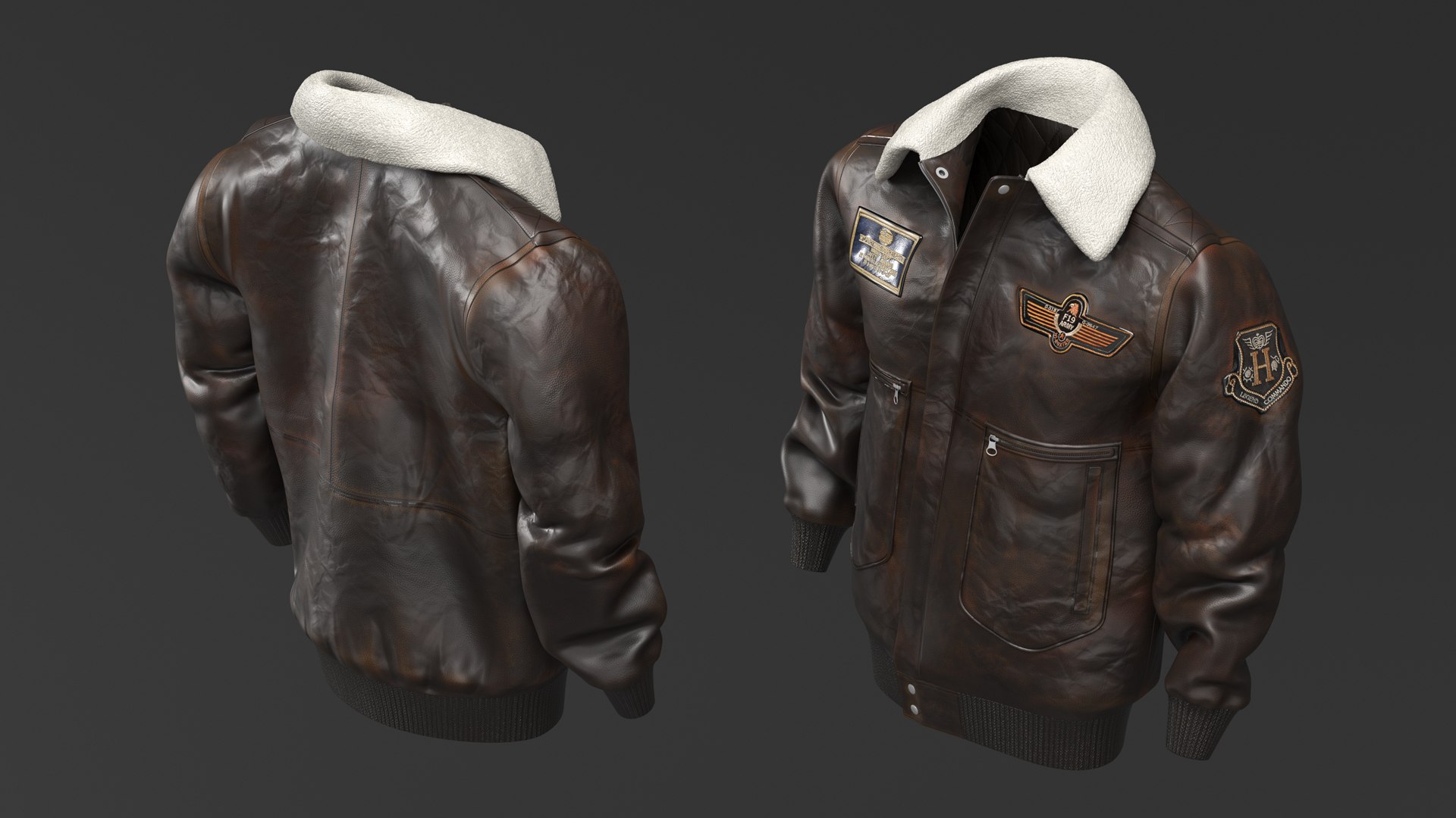 3D Model Aviator Jacket - TurboSquid 2279678