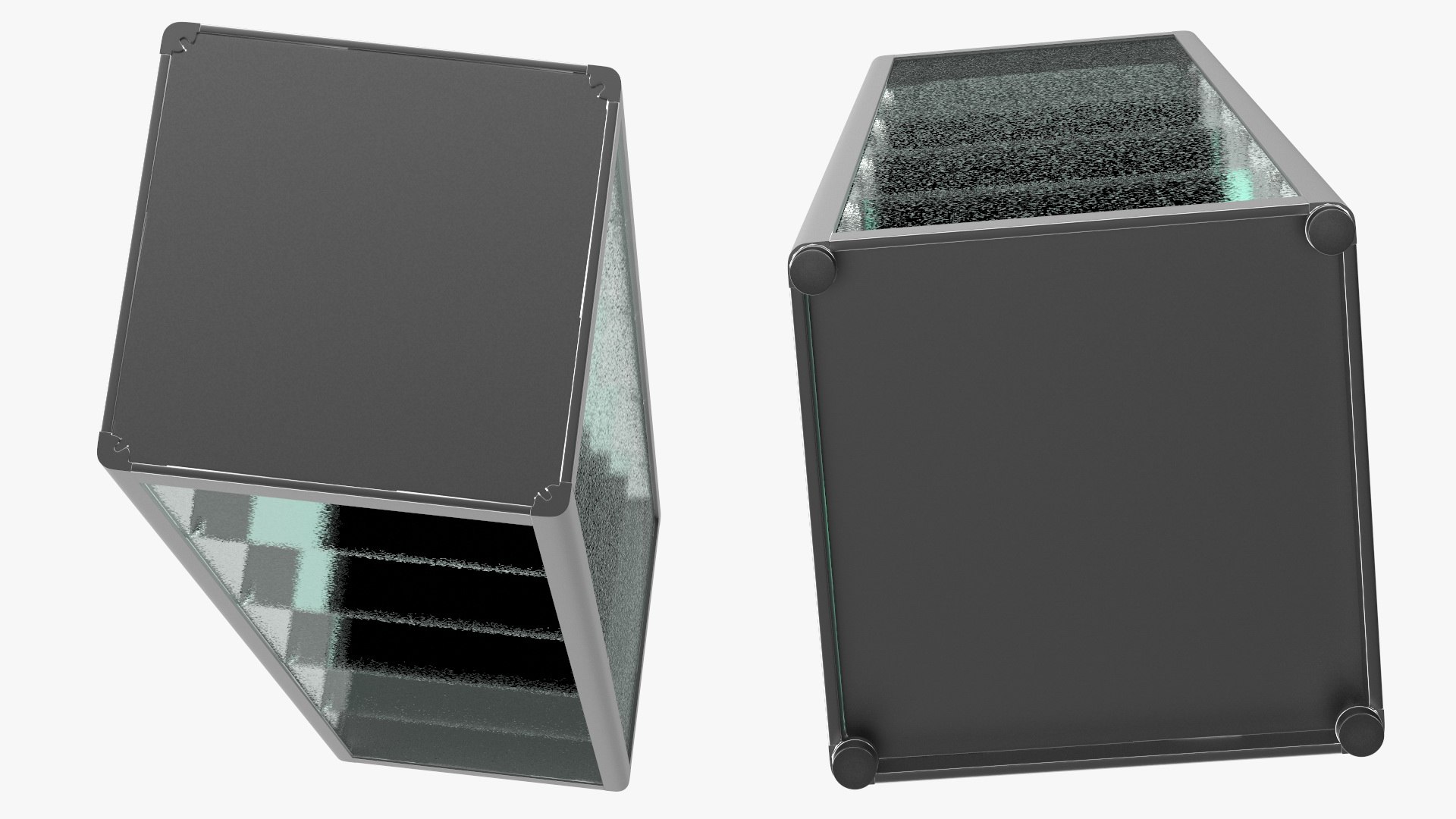 Glass Display Case Narrow Silver 3D Model - TurboSquid 1835897