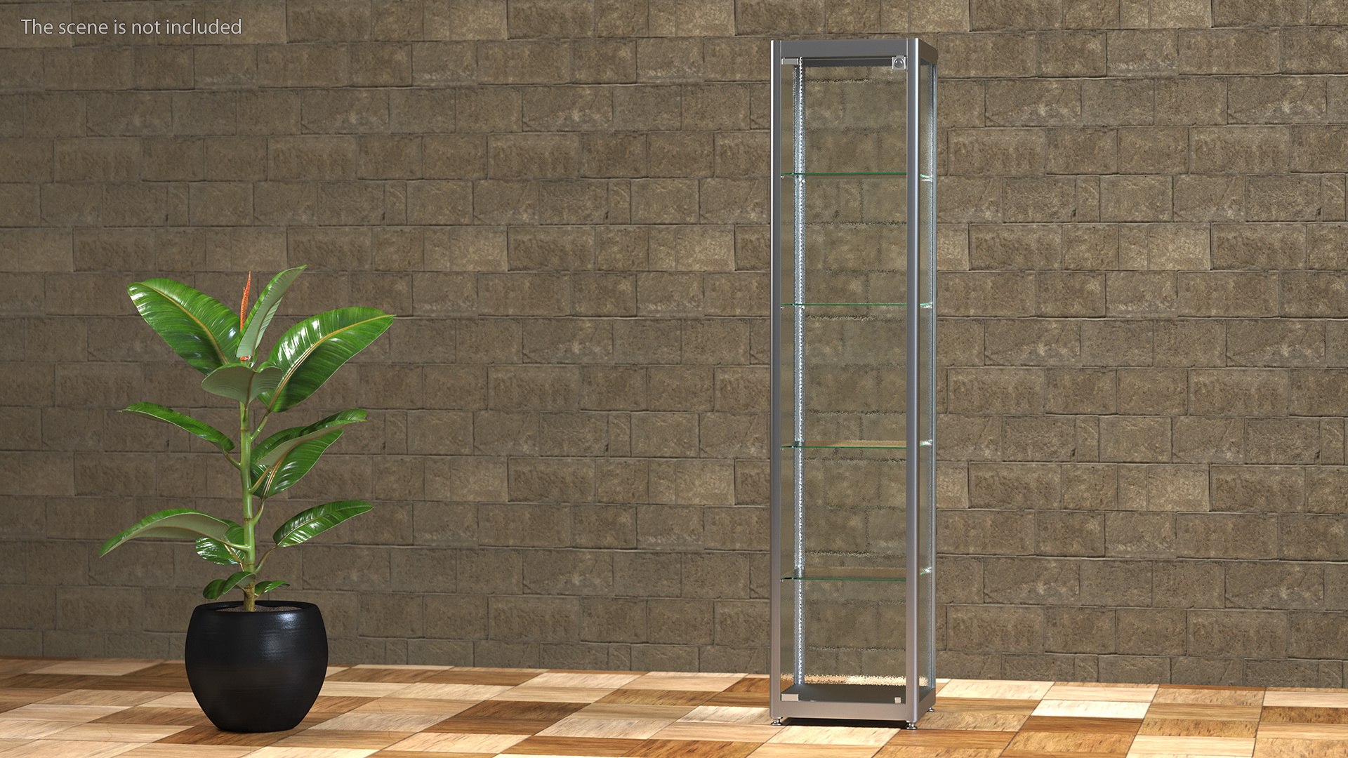 Glass Display Case Narrow Silver 3D Model - TurboSquid 1835897