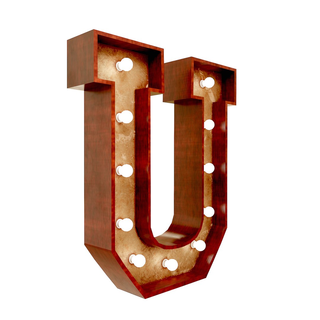Marquee U Wooden Glow Sign 3dmodel 3D Model - TurboSquid 1976017