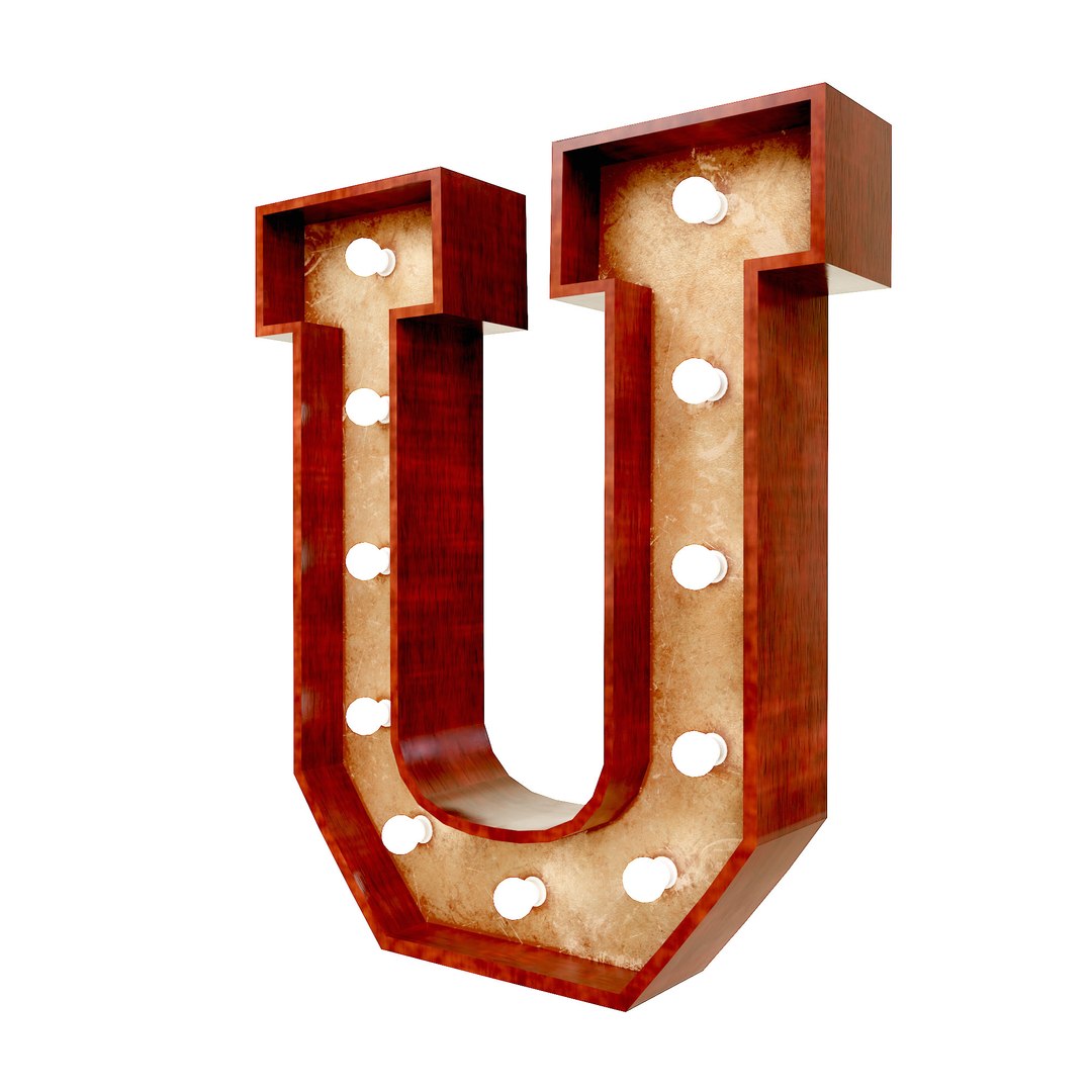 Marquee U Wooden Glow Sign 3dmodel 3D Model - TurboSquid 1976017