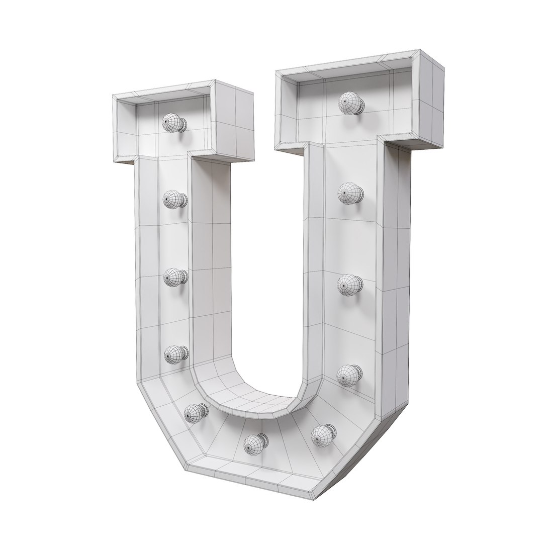 Marquee U Wooden Glow Sign 3dmodel 3D Model - TurboSquid 1976017