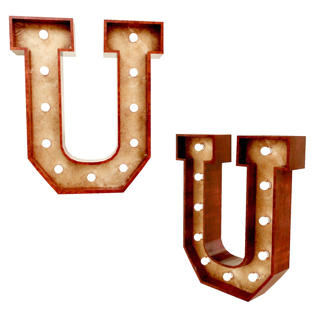 Marquee U Wooden Glow Sign 3dmodel 3D Model - TurboSquid 1976017