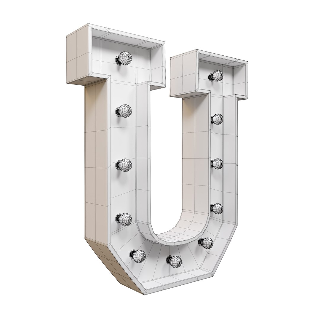 Marquee U Wooden Glow Sign 3dmodel 3D Model - TurboSquid 1976017