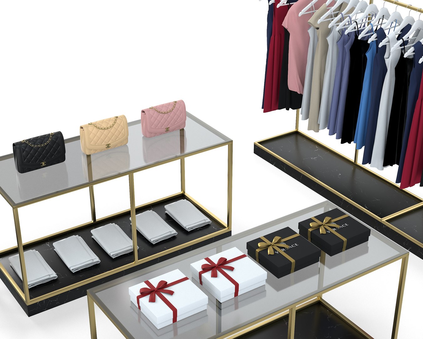 3D Model Cloth Shop Store Boutique Interior - TurboSquid 2312206