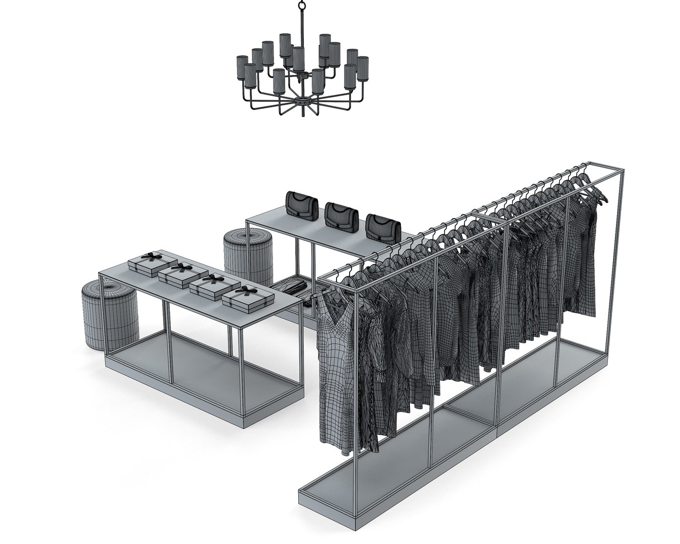 3D Model Cloth Shop Store Boutique Interior - TurboSquid 2312206