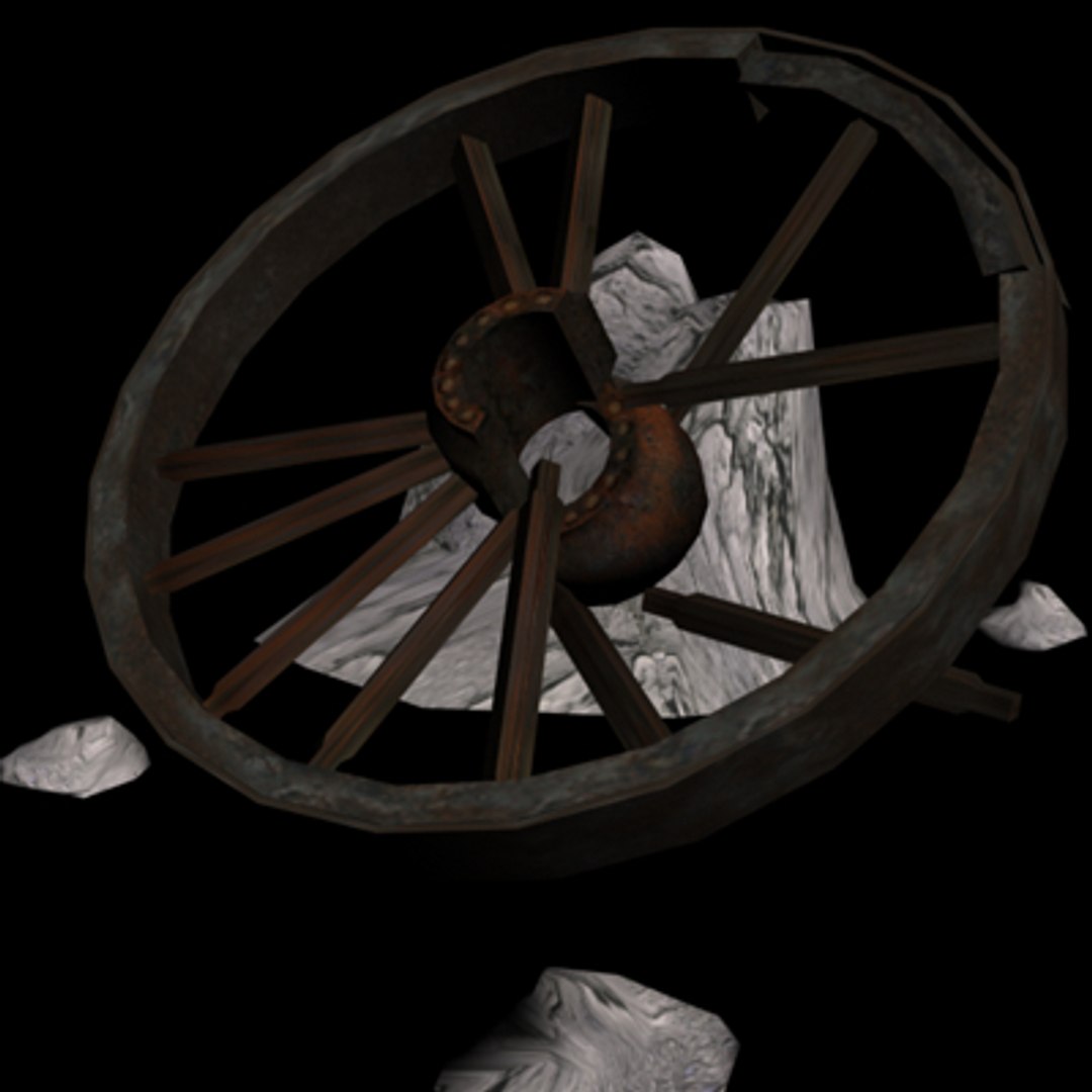 3d Broken Wagon Wheel