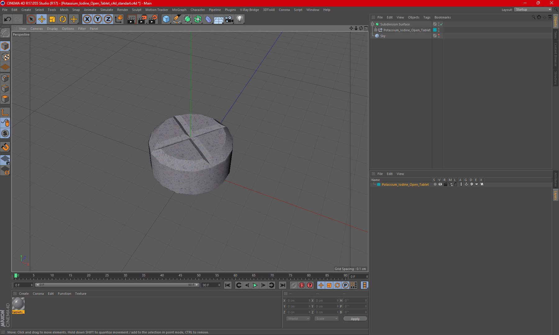 3D Model Potassium Iodine Open Tablet - TurboSquid 2260926