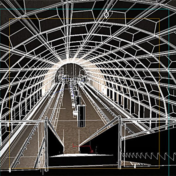 3d model metro tram station