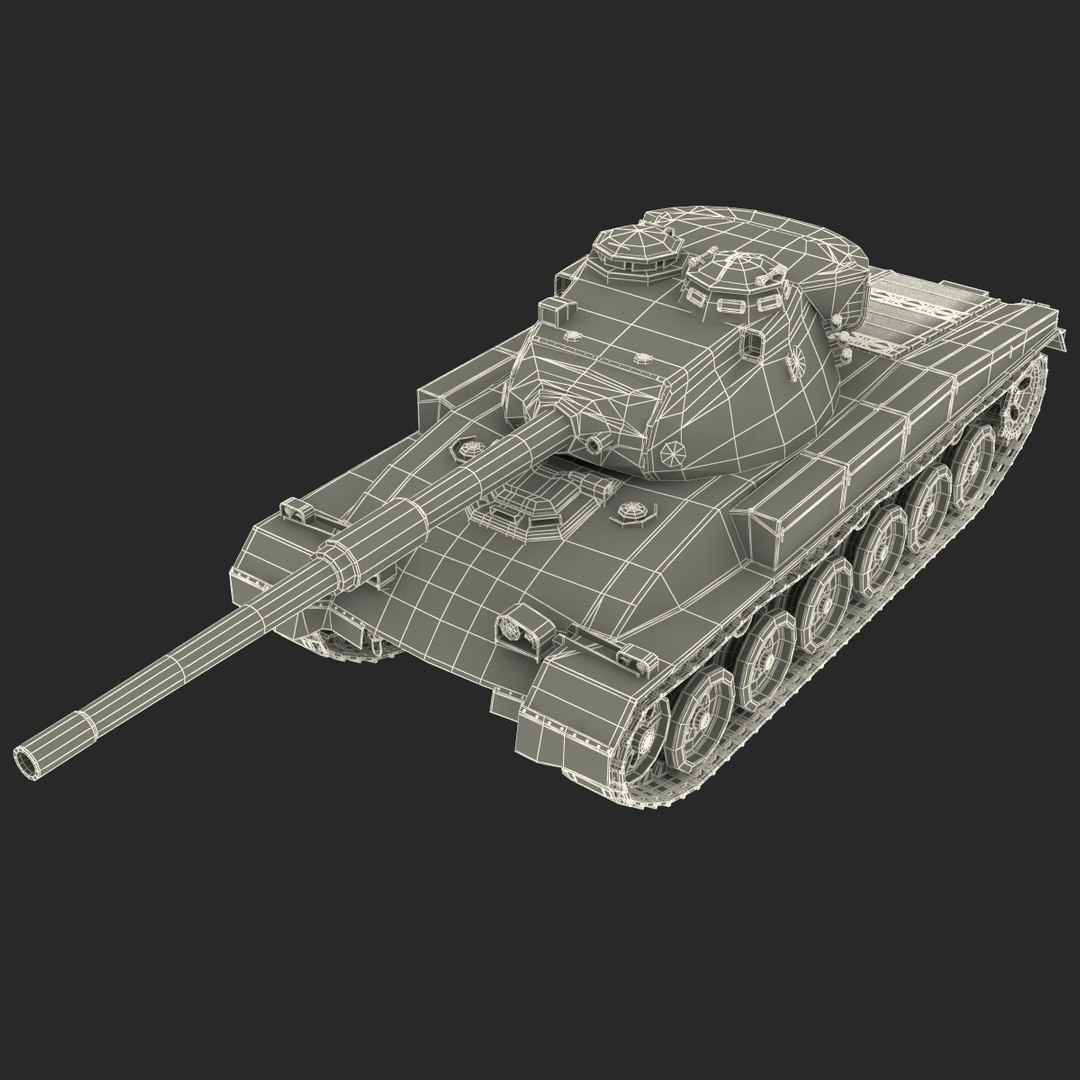 3d model swiss panzer 68 battle tank