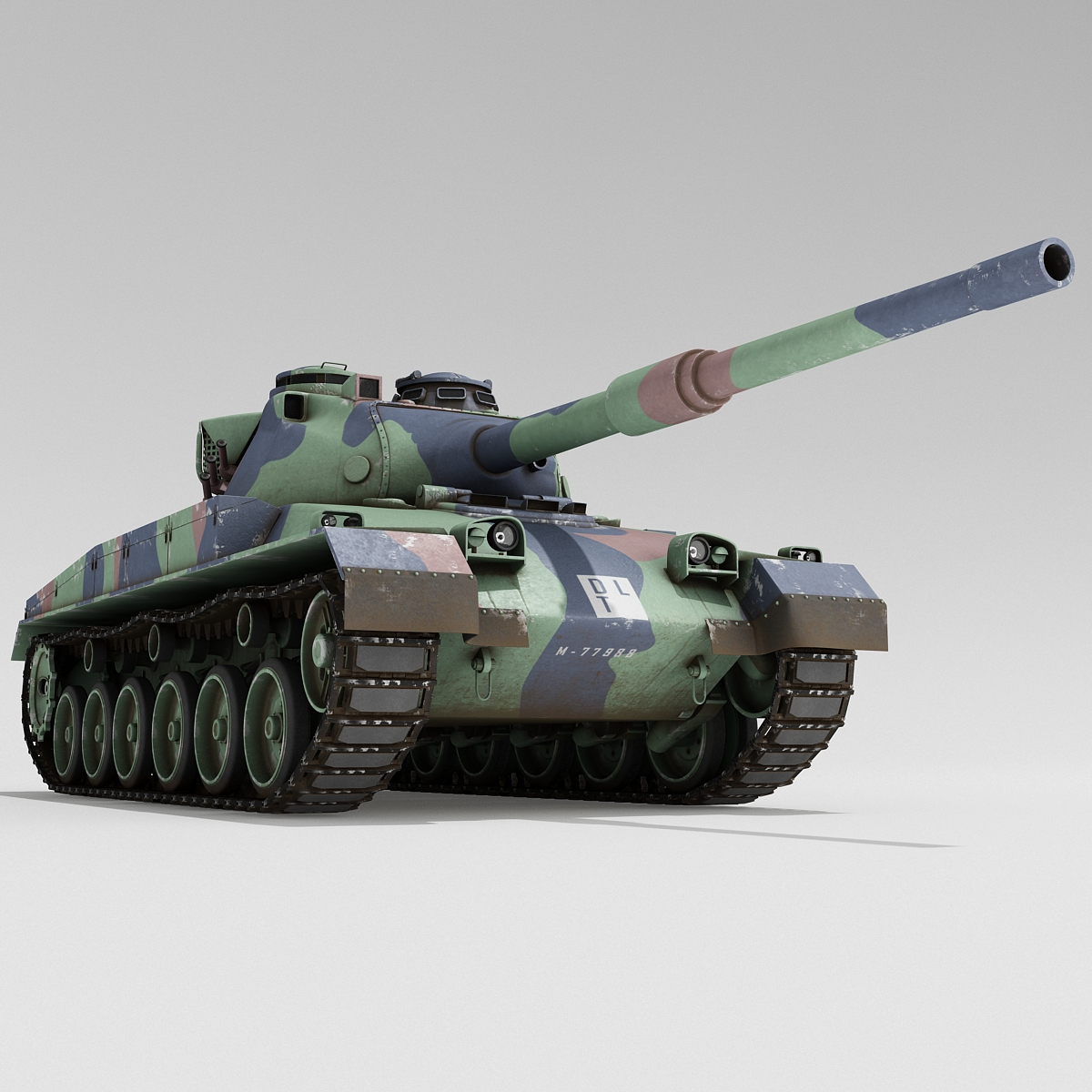 3d model swiss panzer 68 battle tank