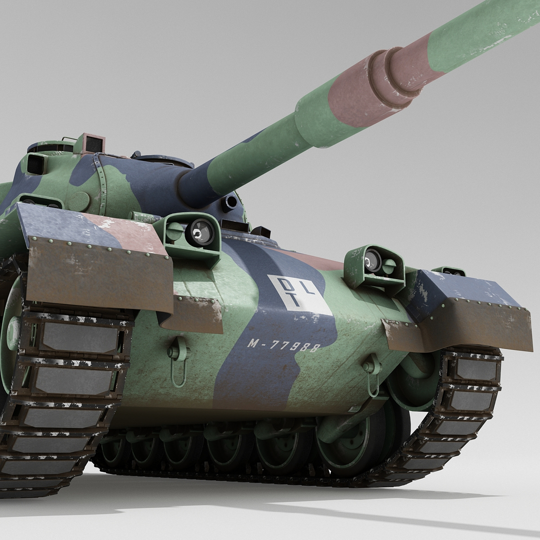 3d model swiss panzer 68 battle tank
