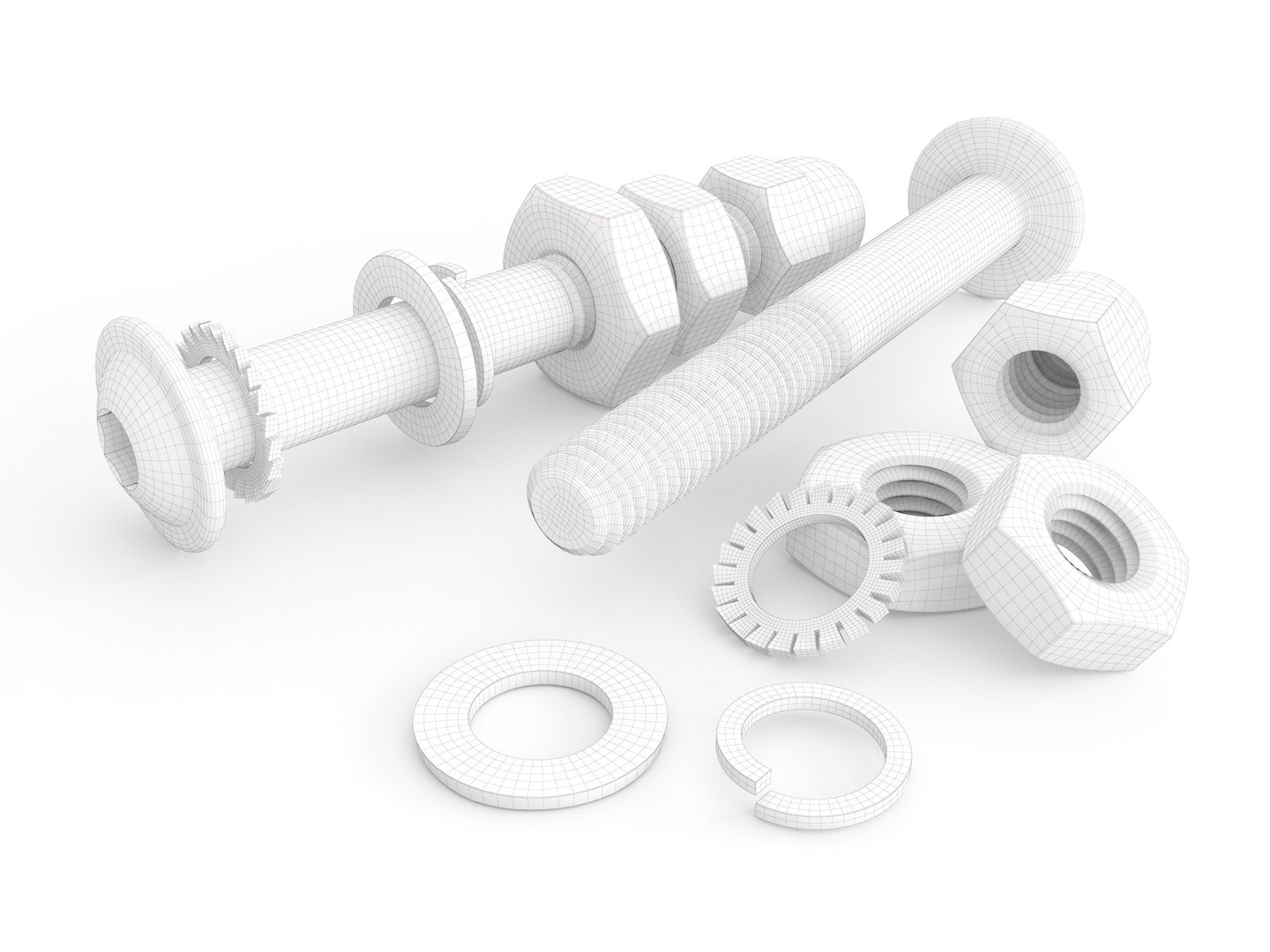 Screw With Nut 05 3D Model - TurboSquid 1858141