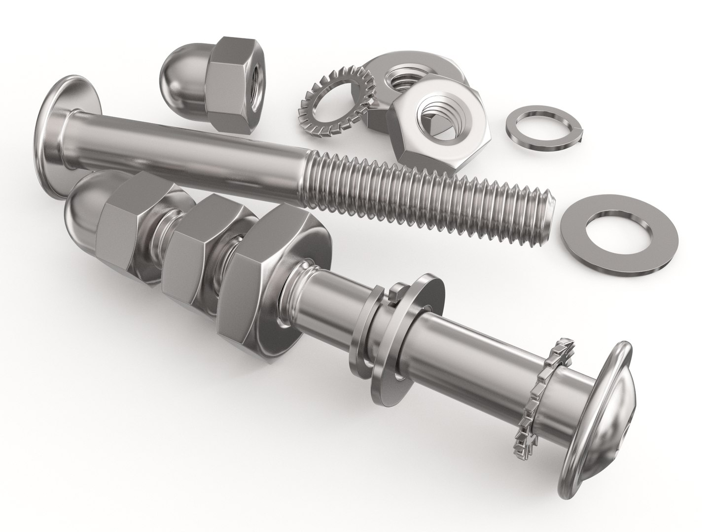 Screw With Nut 05 3D Model - TurboSquid 1858141
