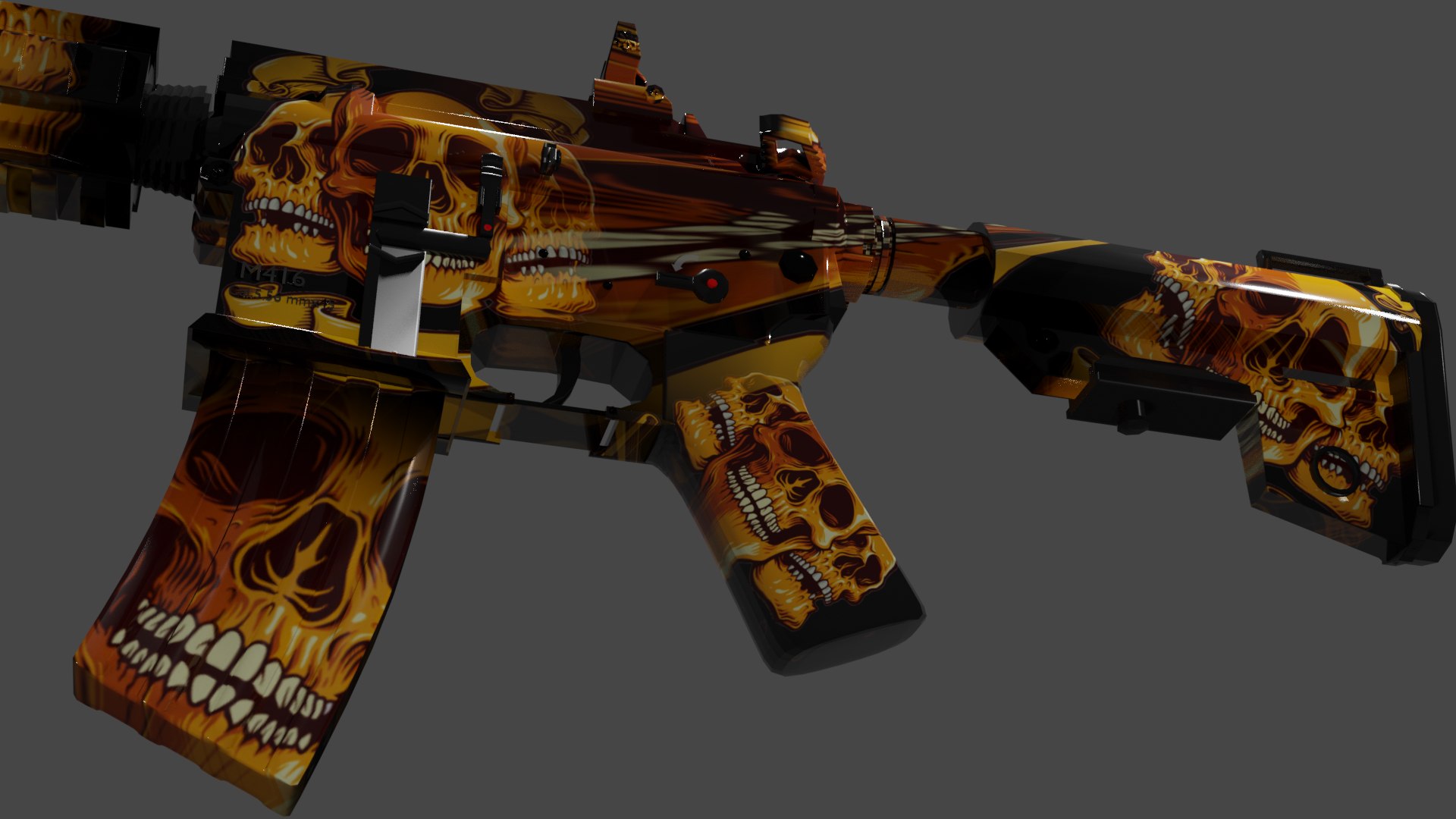 3D M416 Skull Pattern - TurboSquid 1692748