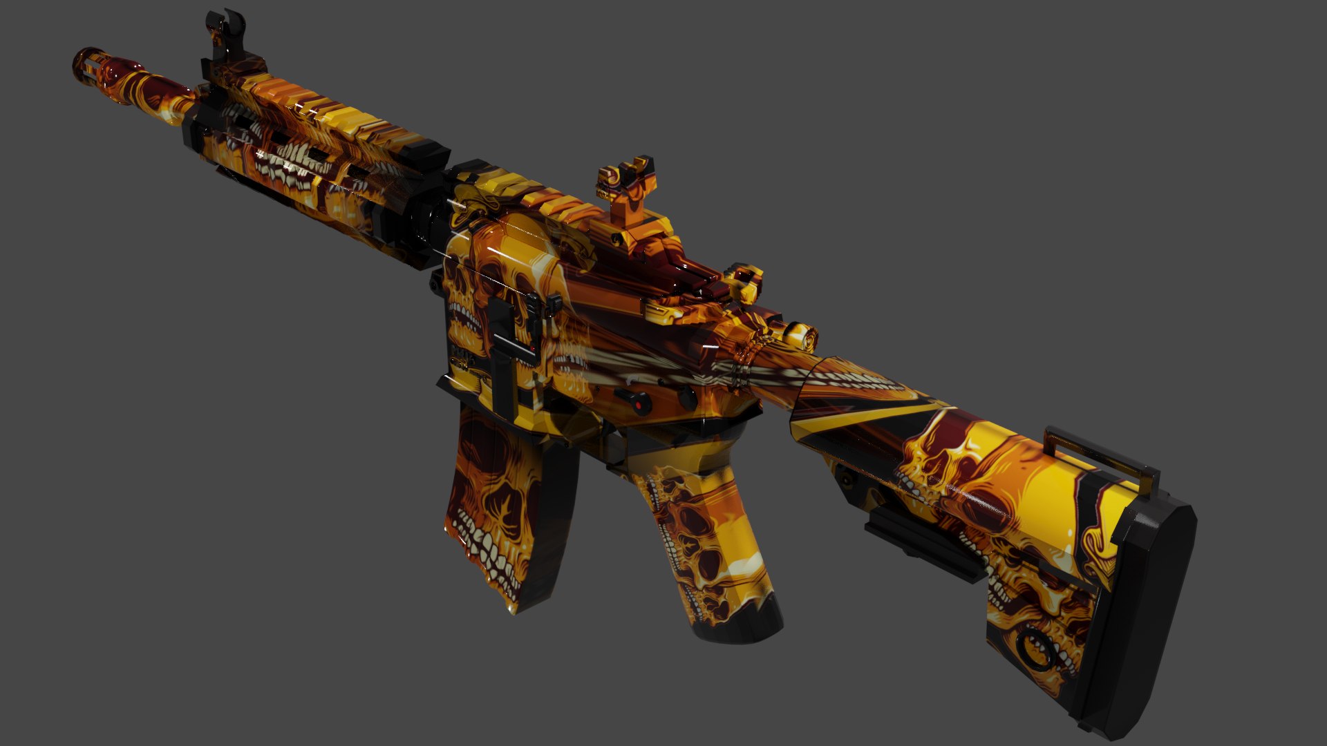 3D M416 Skull Pattern - TurboSquid 1692748