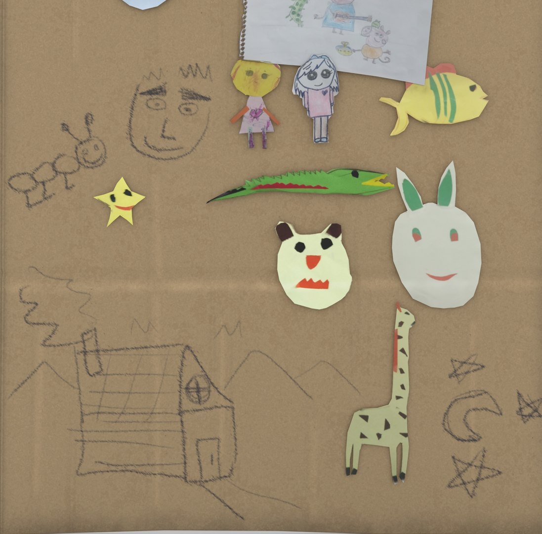 3D Cardboard Kids Draw - TurboSquid 1993522