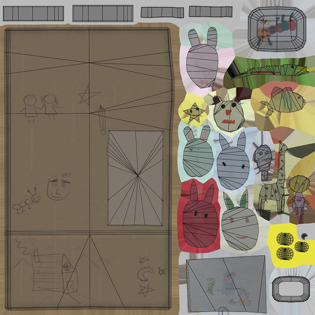 3D Cardboard Kids Draw - TurboSquid 1993522