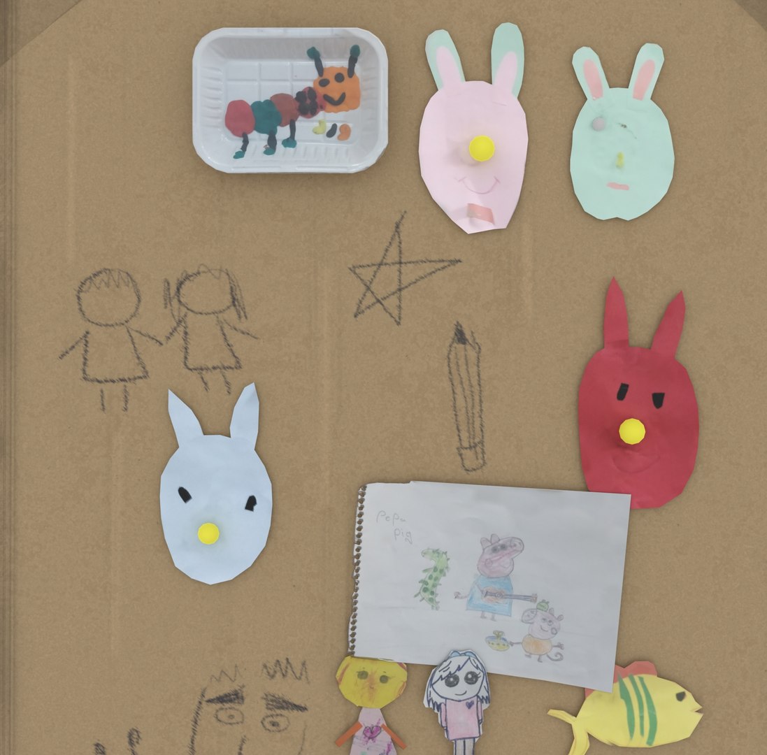 3D Cardboard Kids Draw - TurboSquid 1993522