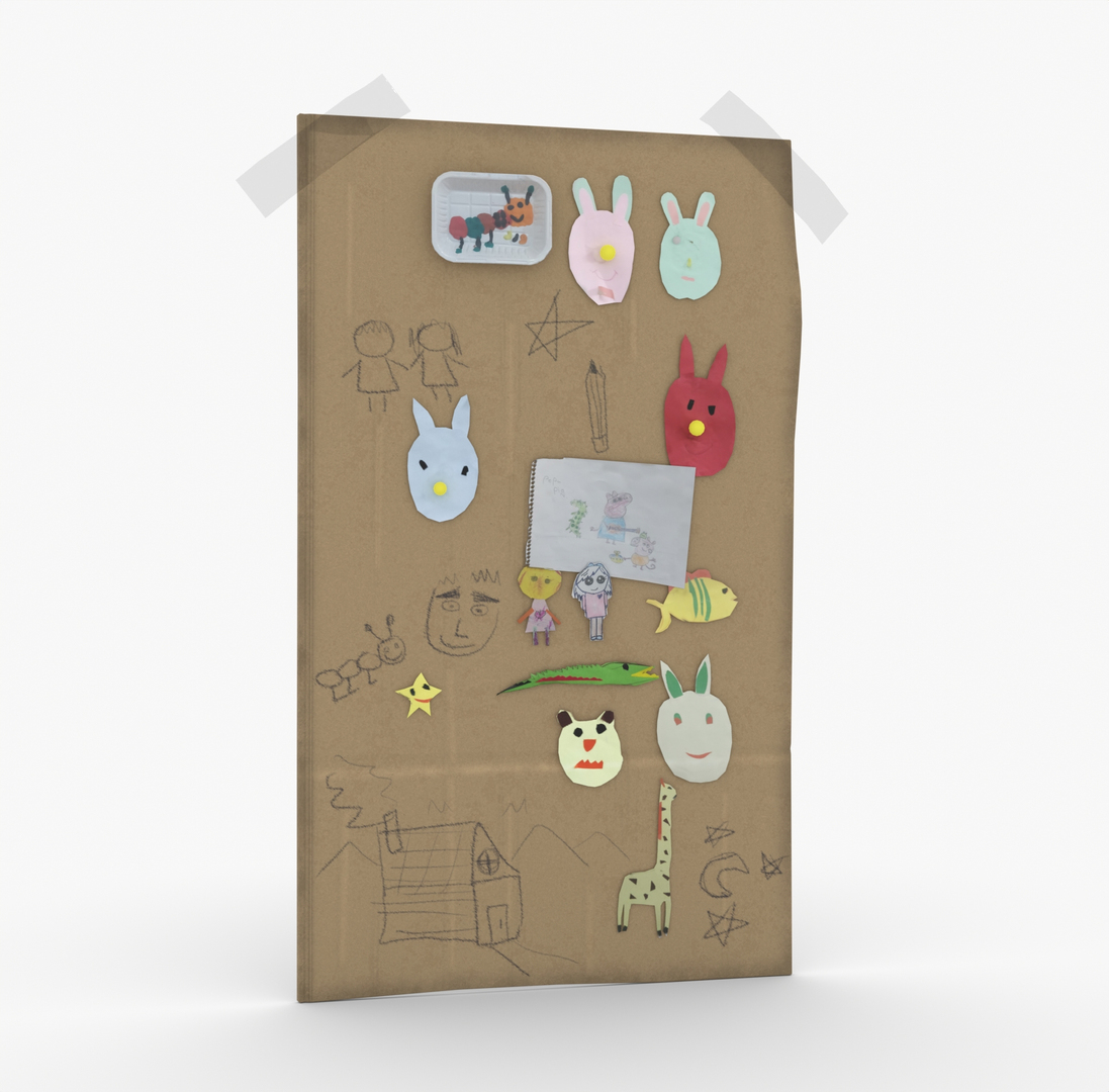 3D Cardboard Kids Draw - TurboSquid 1993522