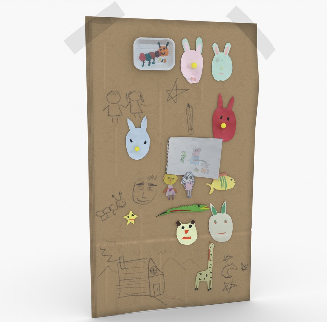 3D Cardboard Kids Draw - TurboSquid 1993522