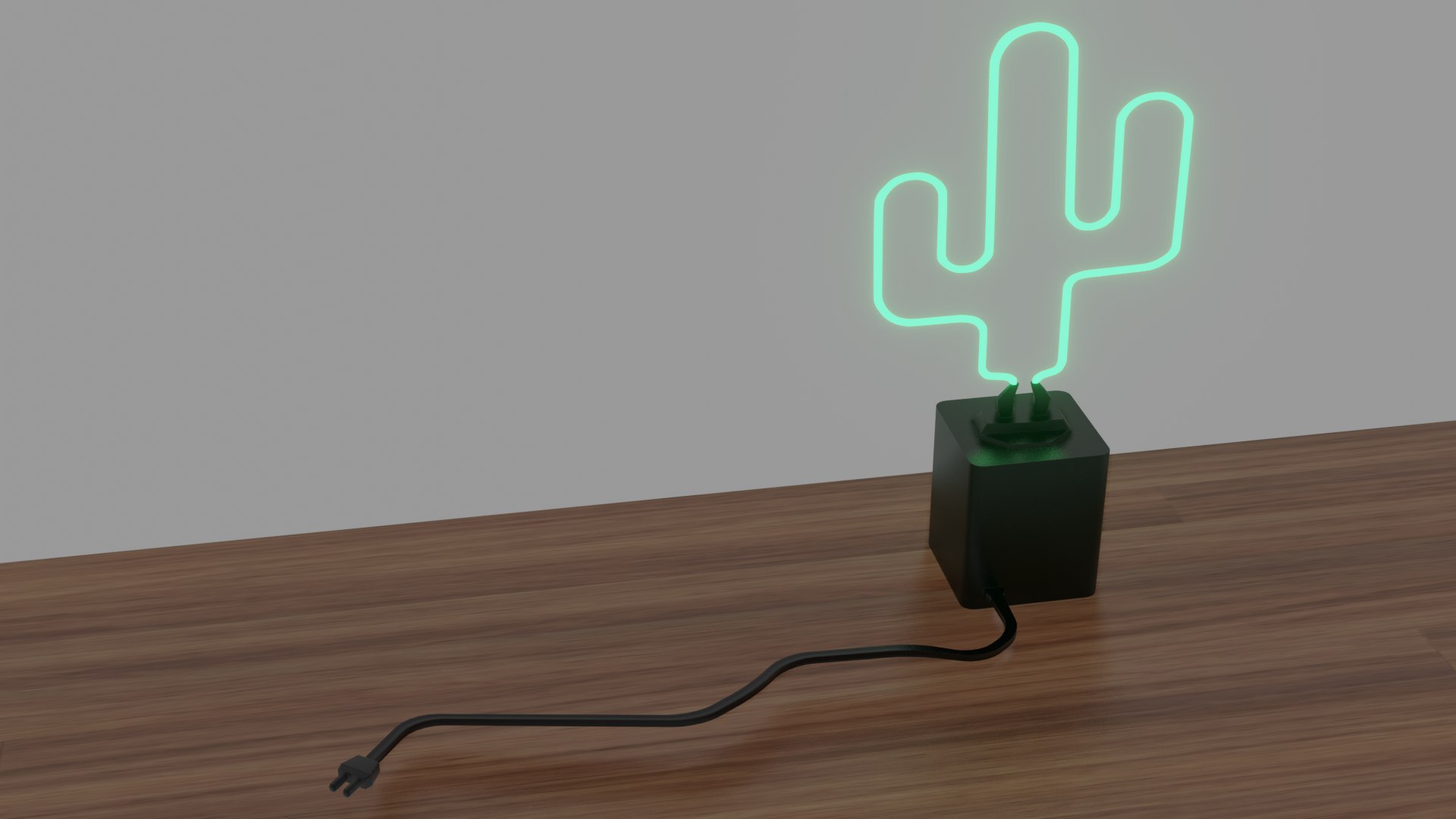 Neon lamp cactus decoration model - TurboSquid 1627538