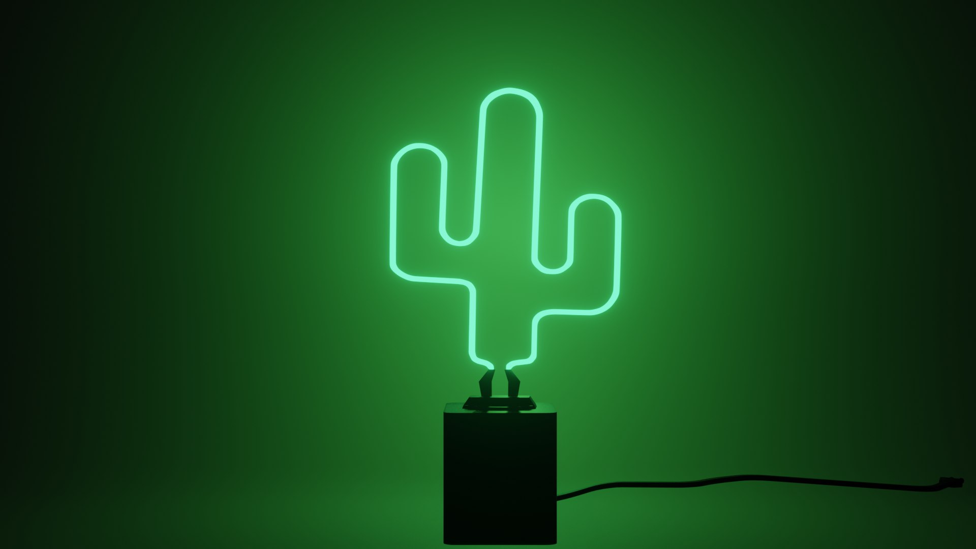 Neon lamp cactus decoration model - TurboSquid 1627538