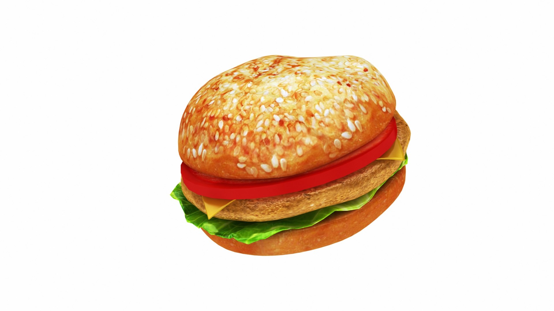 Chicken Burger Cheese 3D Model - TurboSquid 1678861