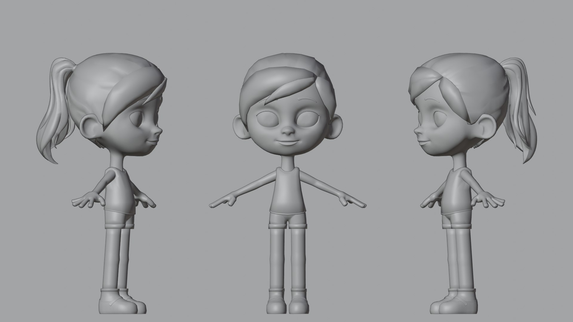 Sticky Cartoon Girl Charcater Model - TurboSquid 1760320