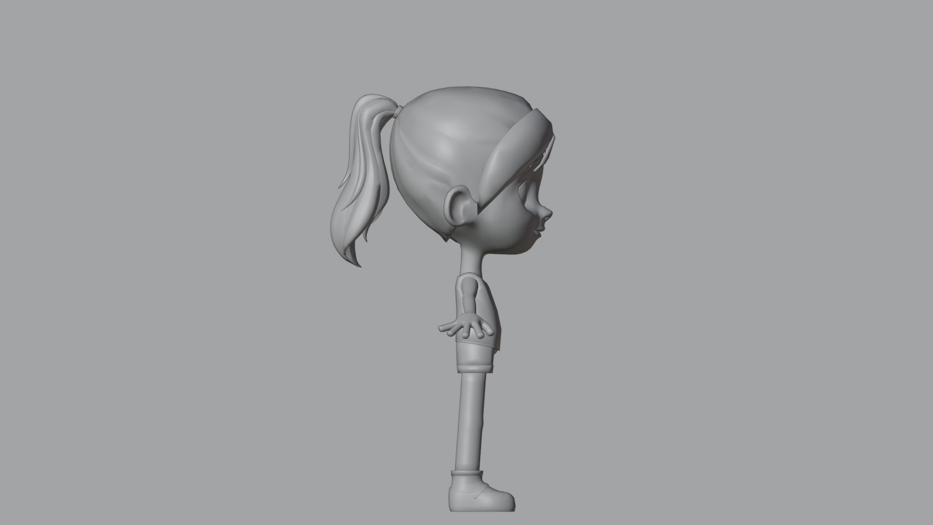 Sticky Cartoon Girl Charcater Model - TurboSquid 1760320
