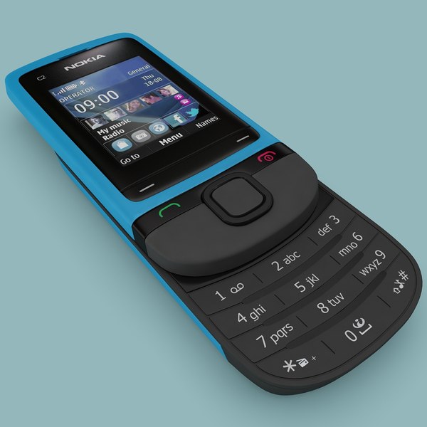 nokia c2 05 blue 3d model