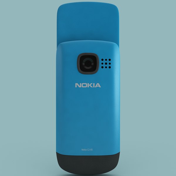 nokia c2 05 blue 3d model
