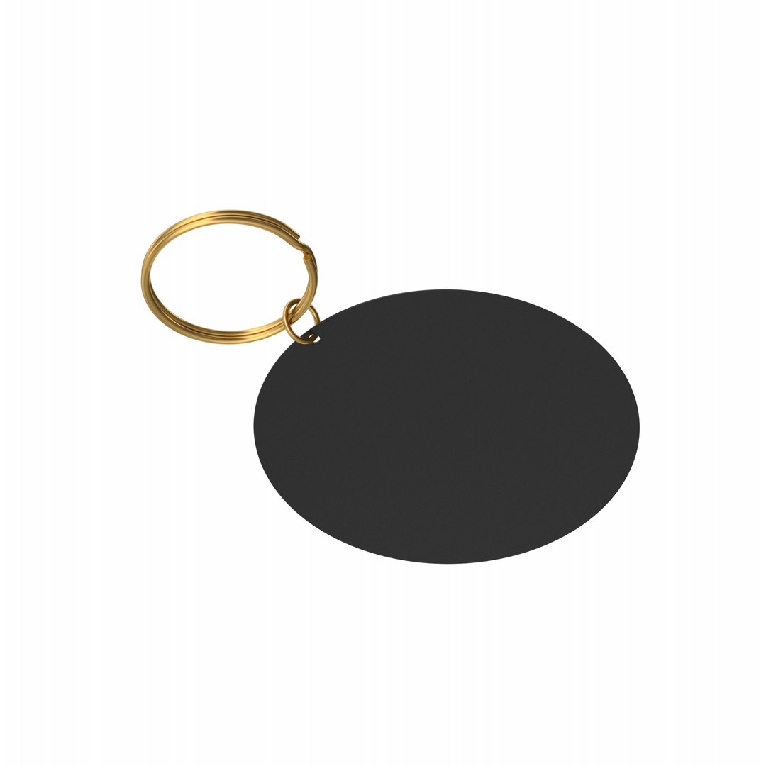Gold Keychain With Tag 3D Model - TurboSquid 2192052