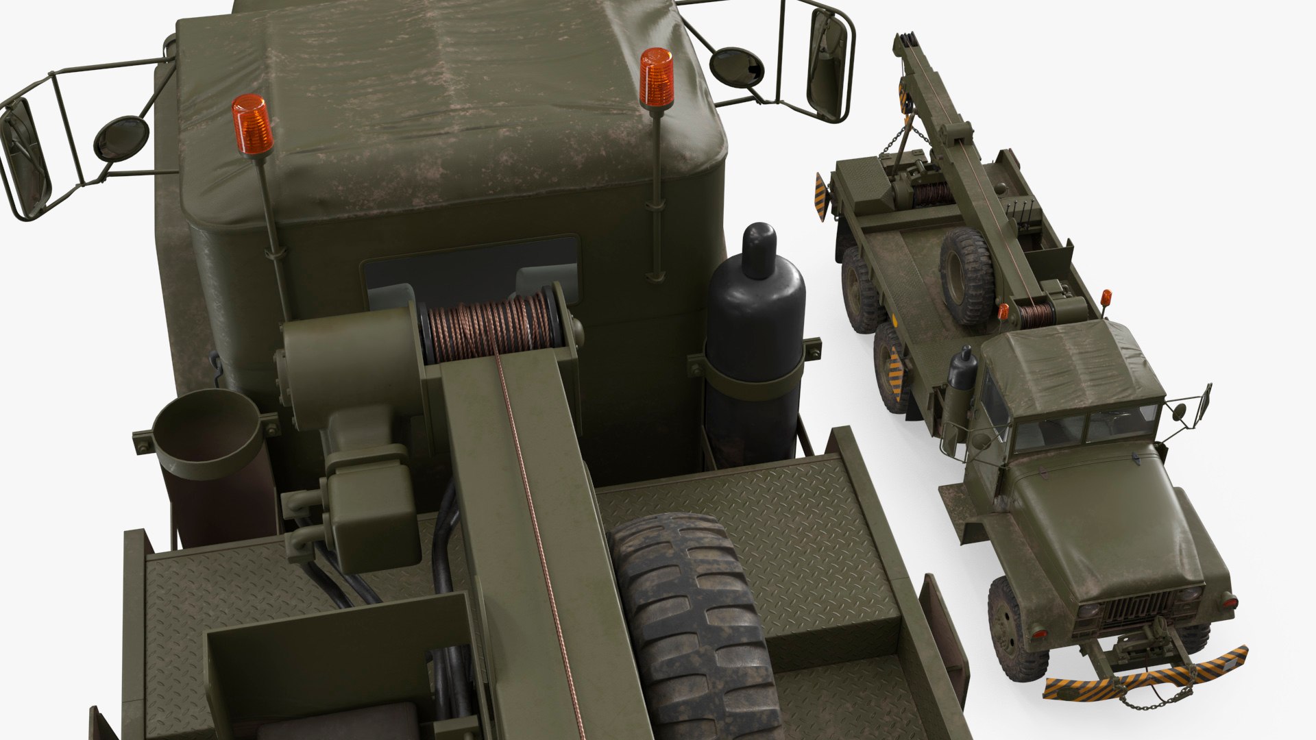 Army Wrecker Crane Truck Dirty Simplified 3D Model - TurboSquid 2482020