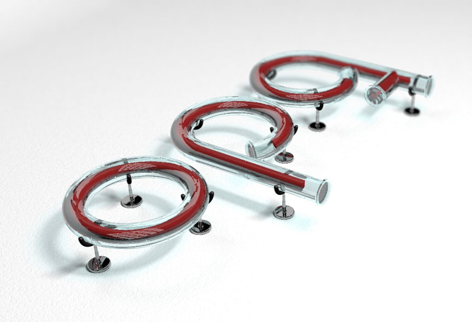 Opq Letters Glass Tube Model - TurboSquid 1547152