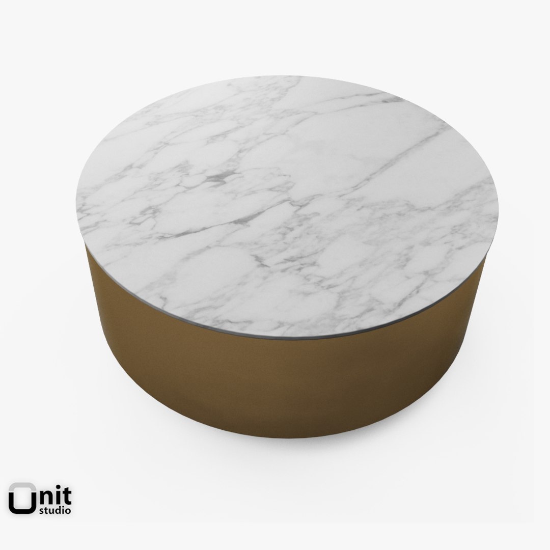 max marble metal drum coffee table