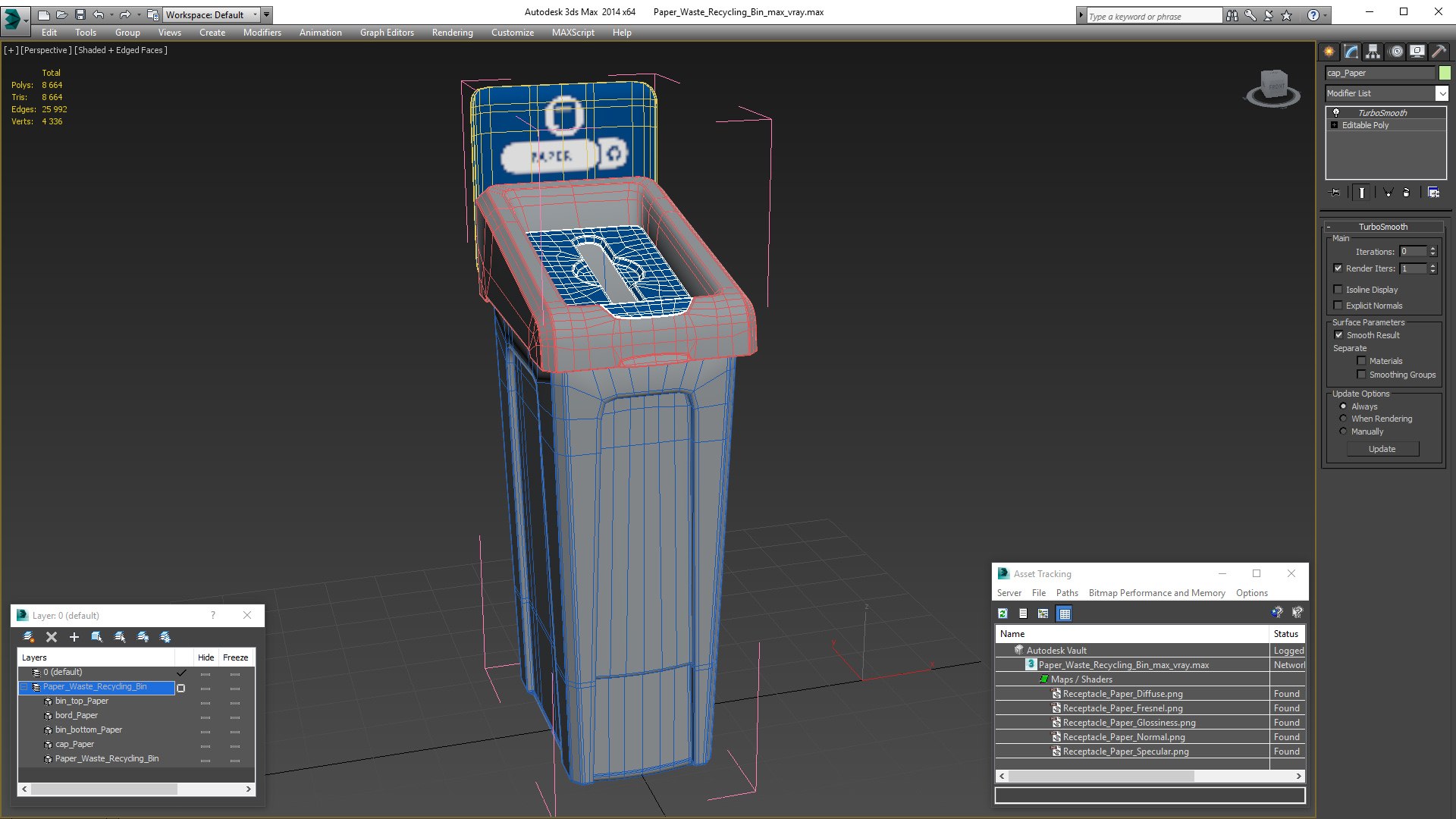 3D Paper Waste Recycling Bin model - TurboSquid 1807726