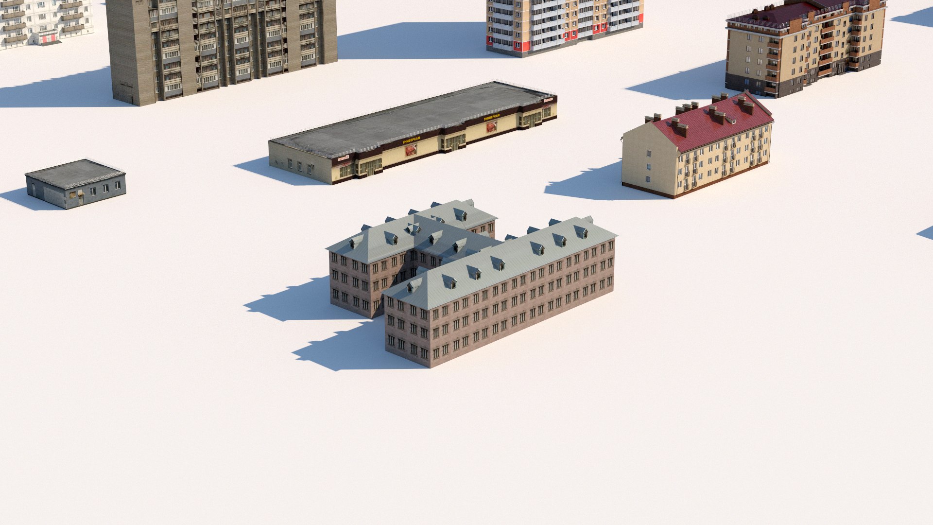 Russian Building Pack of more than 30 buildings 3D model - TurboSquid ...