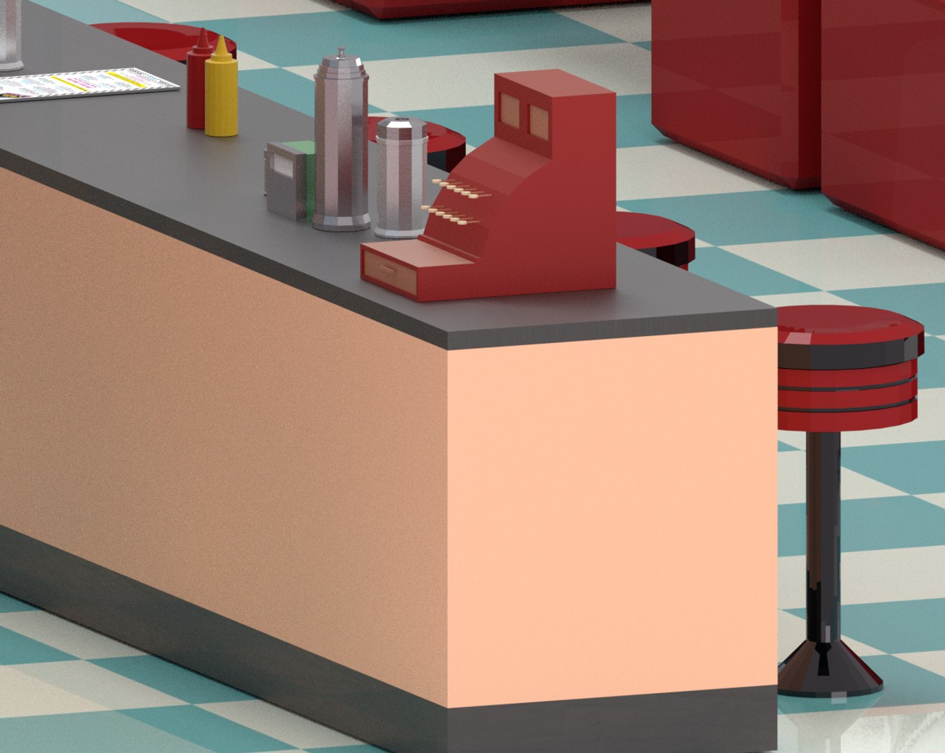 50 Diner 3D Model - TurboSquid 1221376