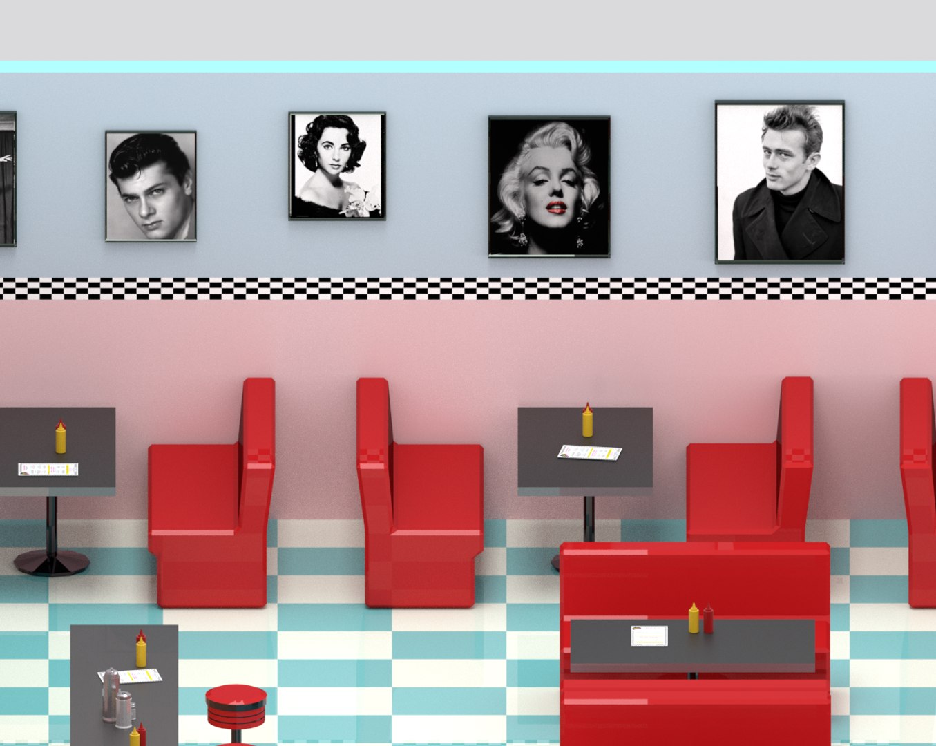 50 Diner 3D Model - TurboSquid 1221376