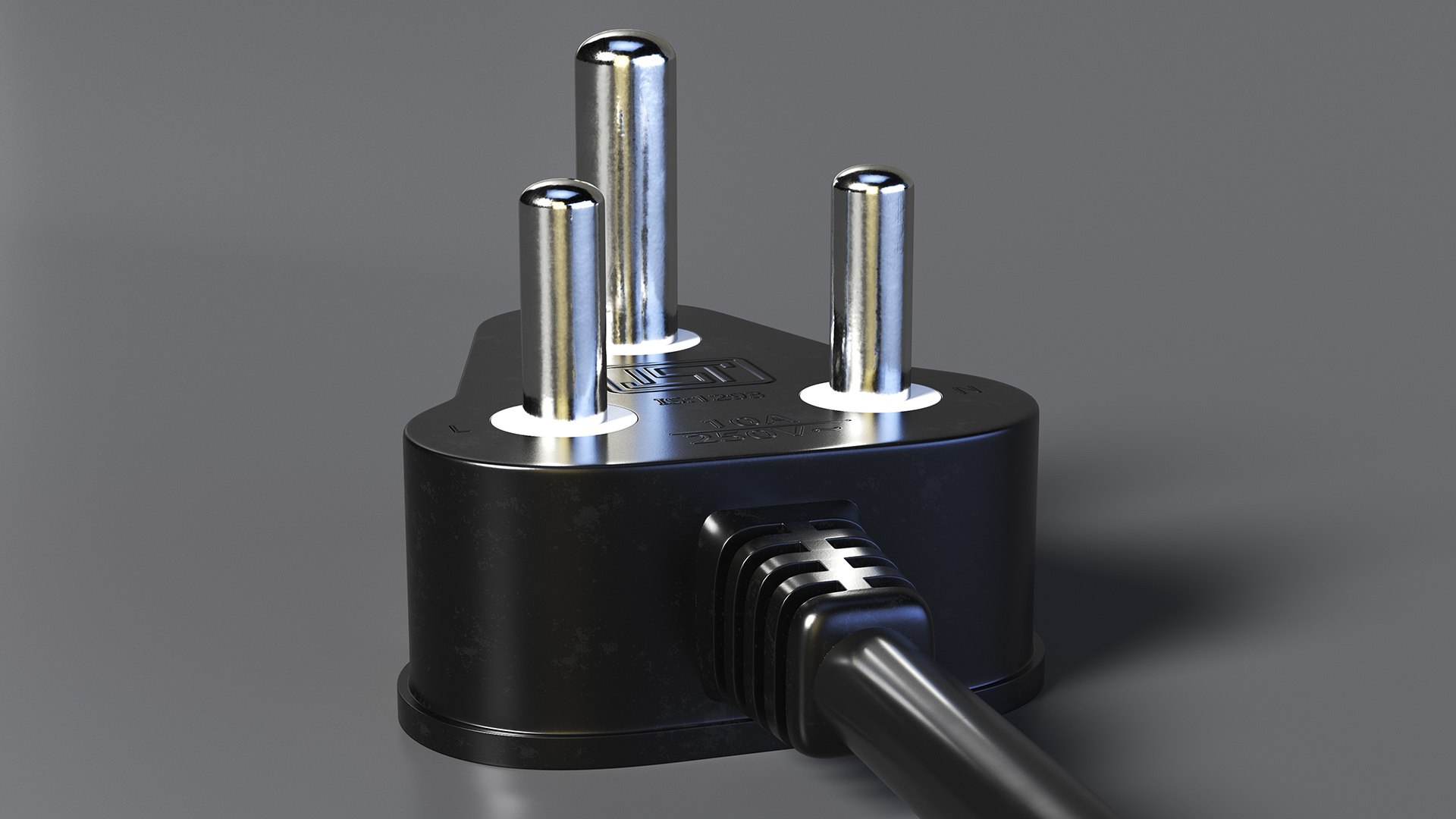 3D Model Electric Plug India Type D Grounded - TurboSquid 2040929