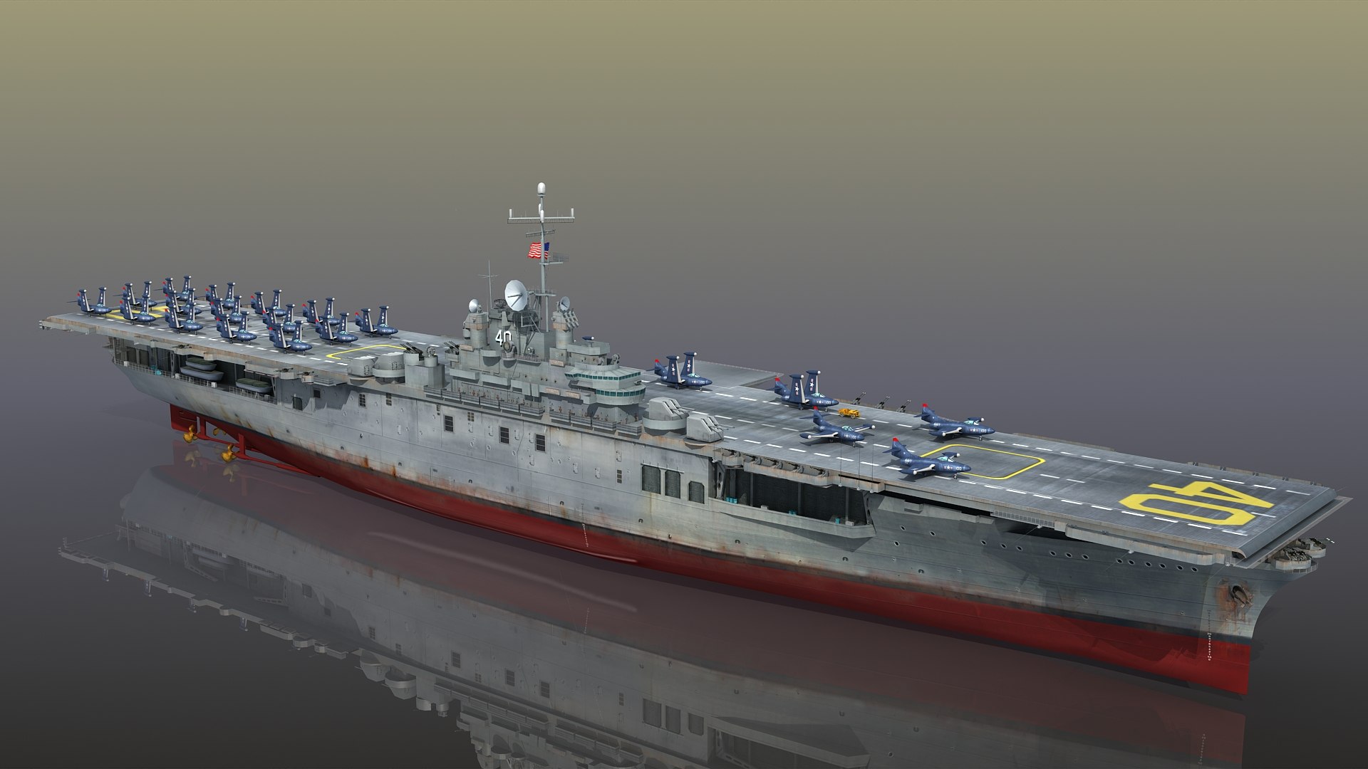 Uss tarawa cvs 40 3D model - TurboSquid 1542724