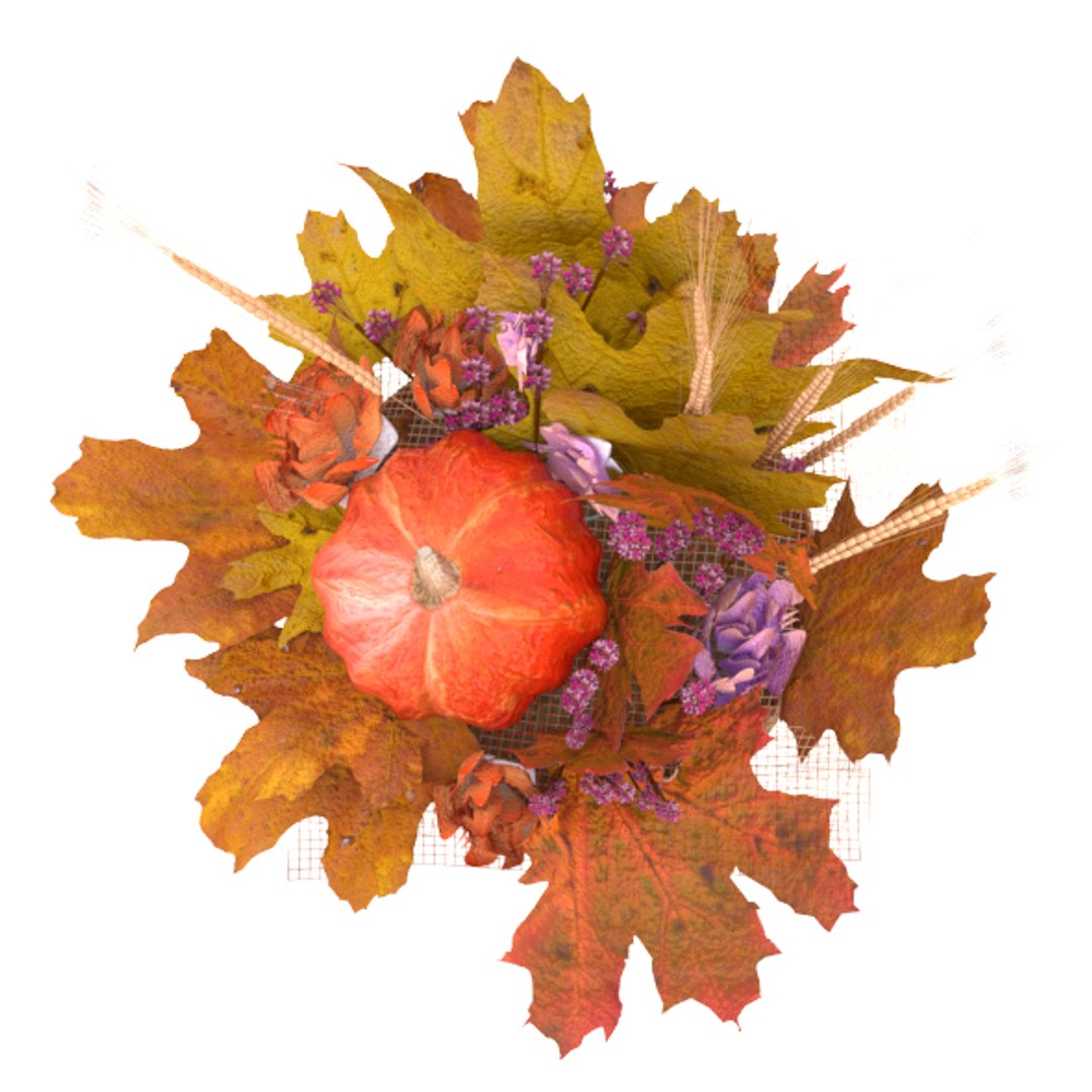 3D autumn flower arrangement pumpkin model - TurboSquid 1457844