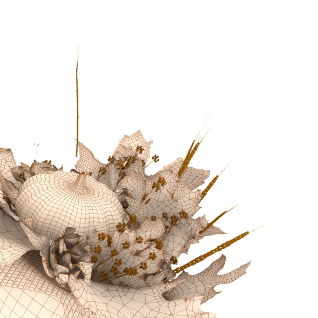 3D autumn flower arrangement pumpkin model - TurboSquid 1457844