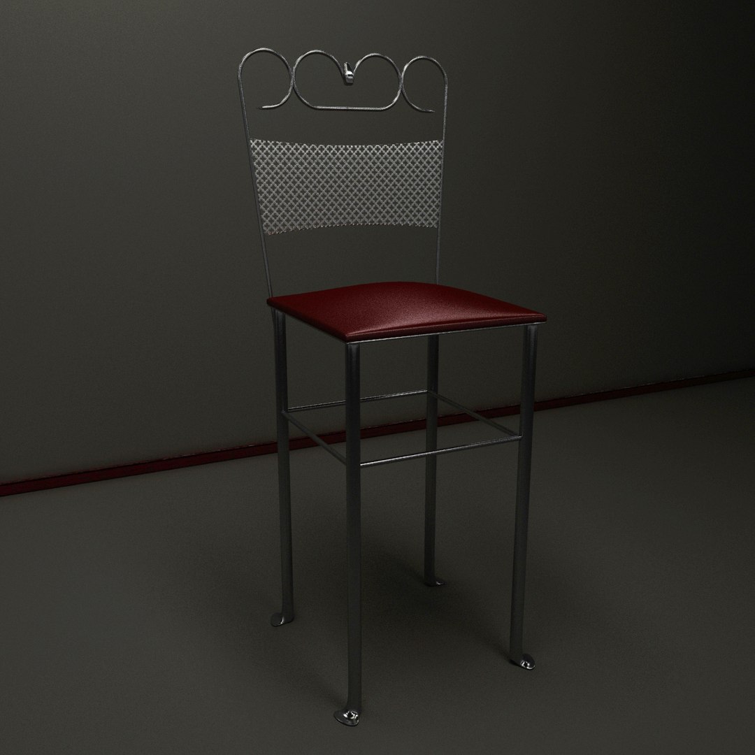 3D steel chair model - TurboSquid 1261217