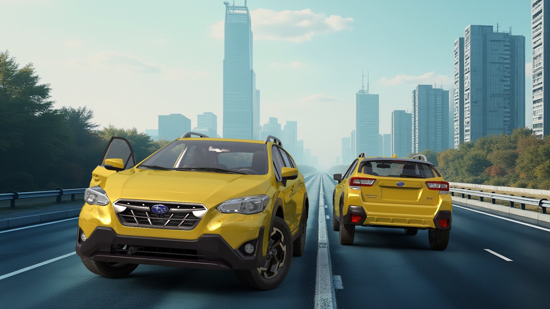 3D Subaru XV Crosstrek SUV 2020 Yellow Rigged - TurboSquid 2342422