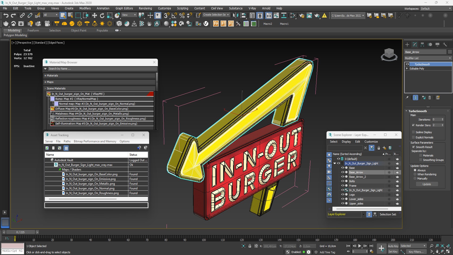 In N Out Burger Sign Light 3D Model - TurboSquid 2278828