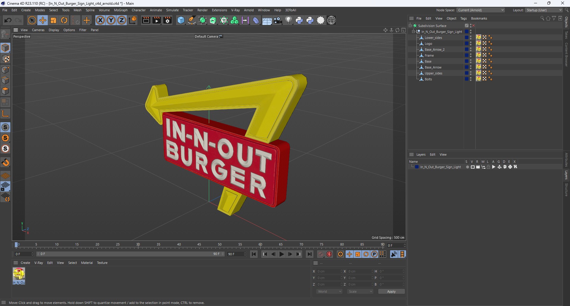 In N Out Burger Sign Light 3D Model - TurboSquid 2278828