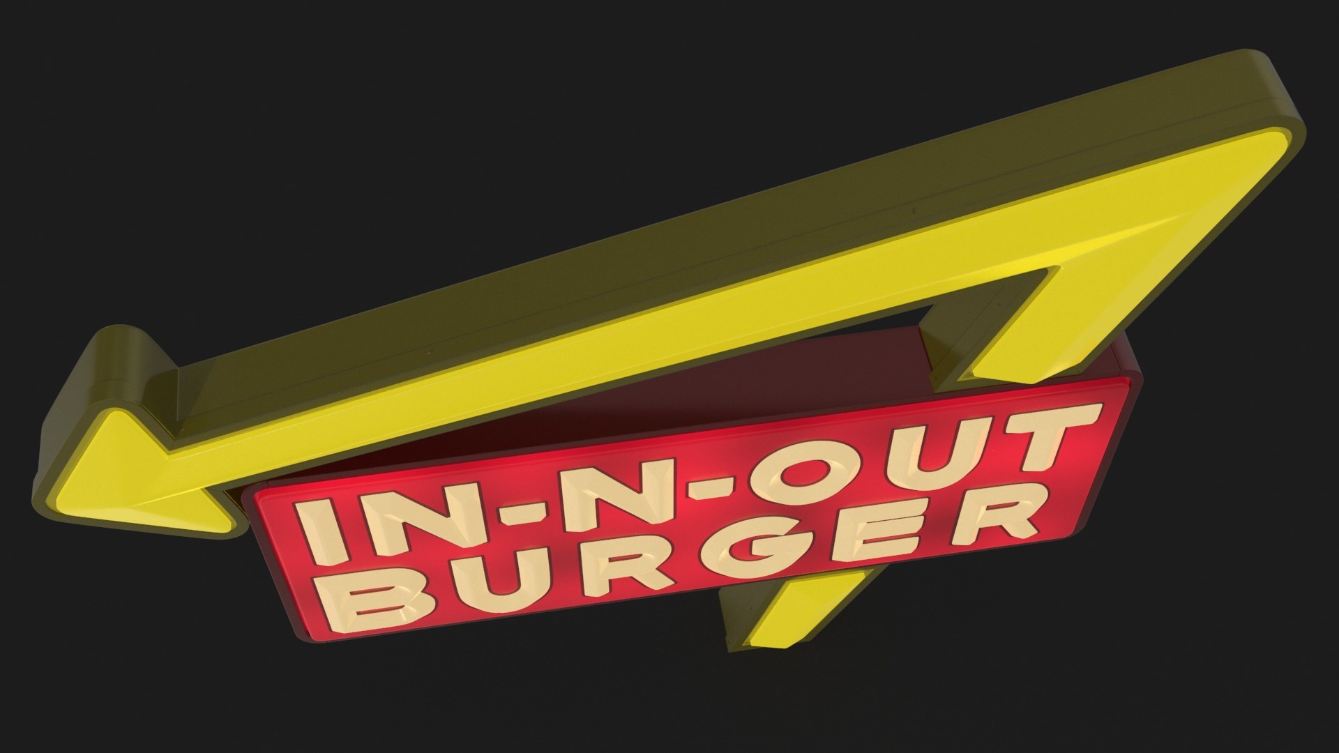 In N Out Burger Sign Light 3D Model - TurboSquid 2278828