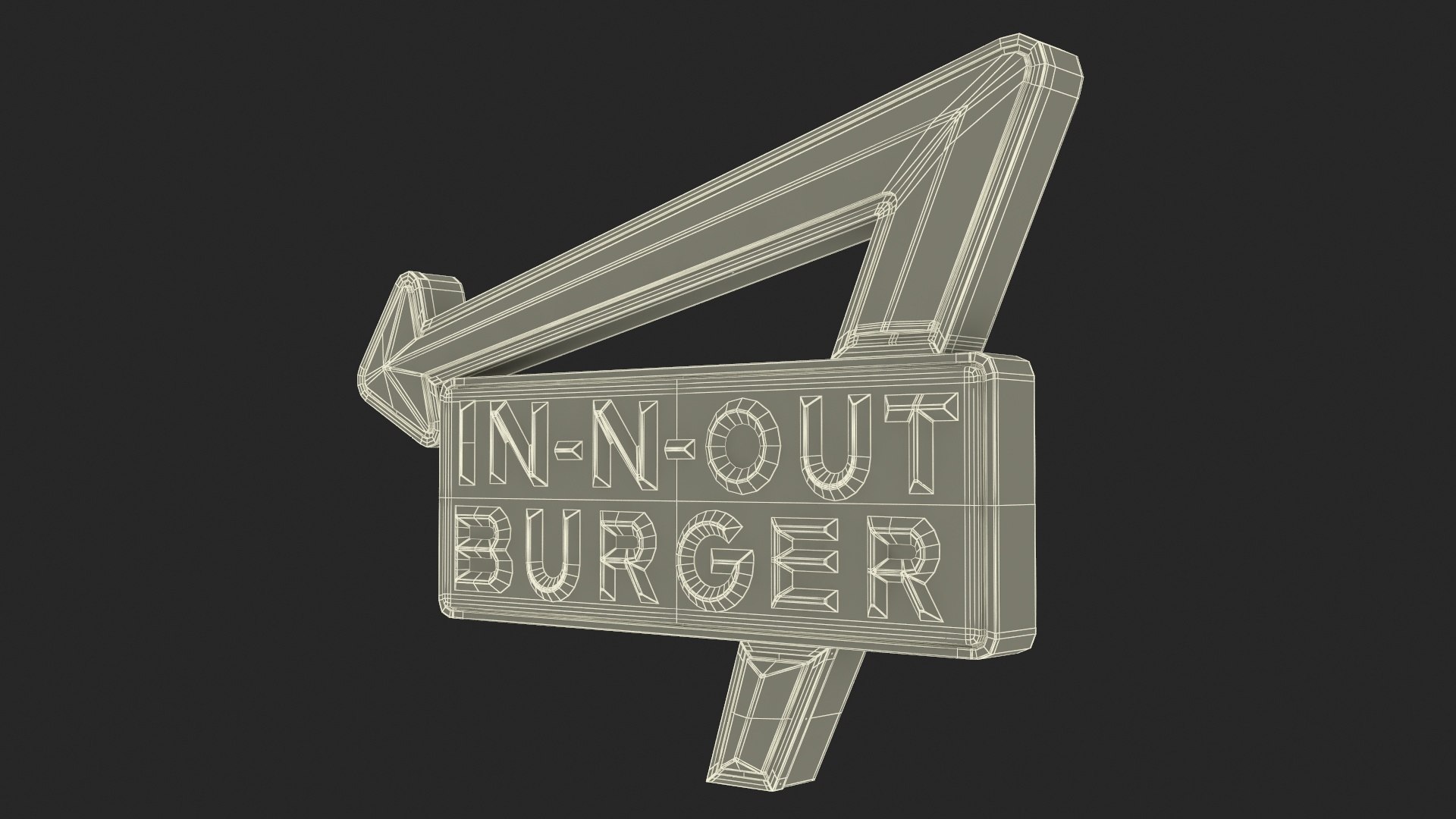 In N Out Burger Sign Light 3D Model - TurboSquid 2278828